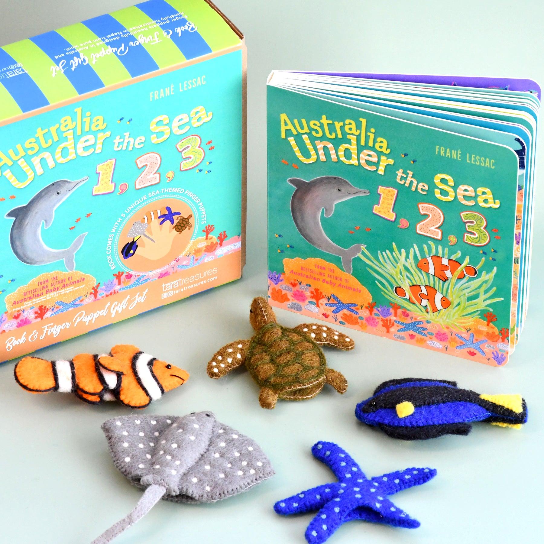 Australian Under the Sea Book and Puppet set - Below The Willow Tree